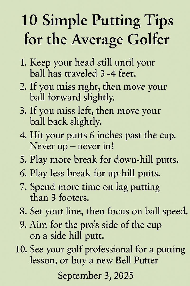 10 Simple Putting Tips for Average Golfers | Bell Putters – Bell Putters